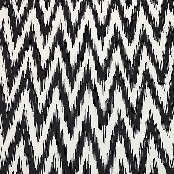 Ikat Chevron Fabric Black and White Zig Zag Print Boho Home - Etsy Canada