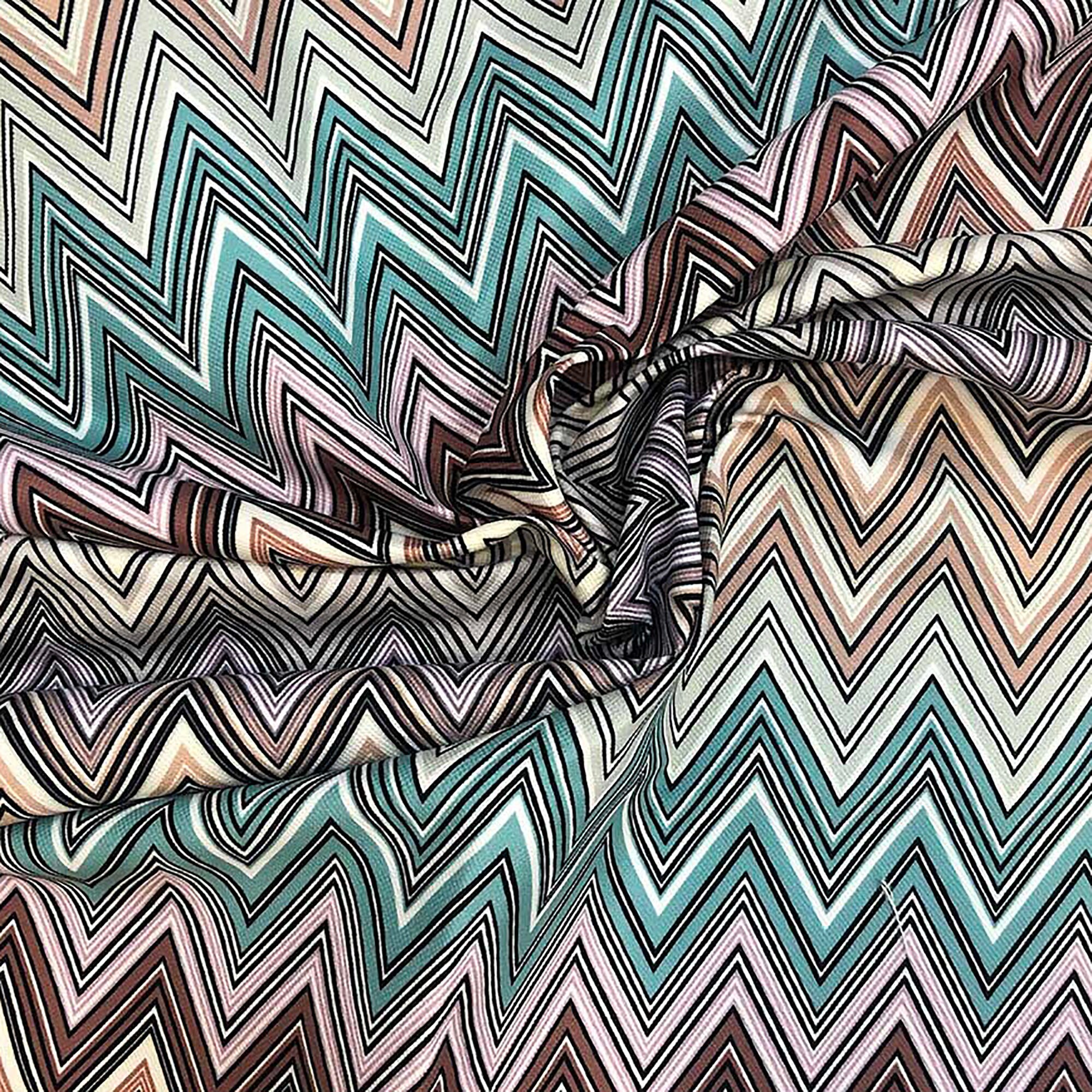 Modern Zigzag Chevron Upholstery Fabrics Colorful Geometric | Etsy