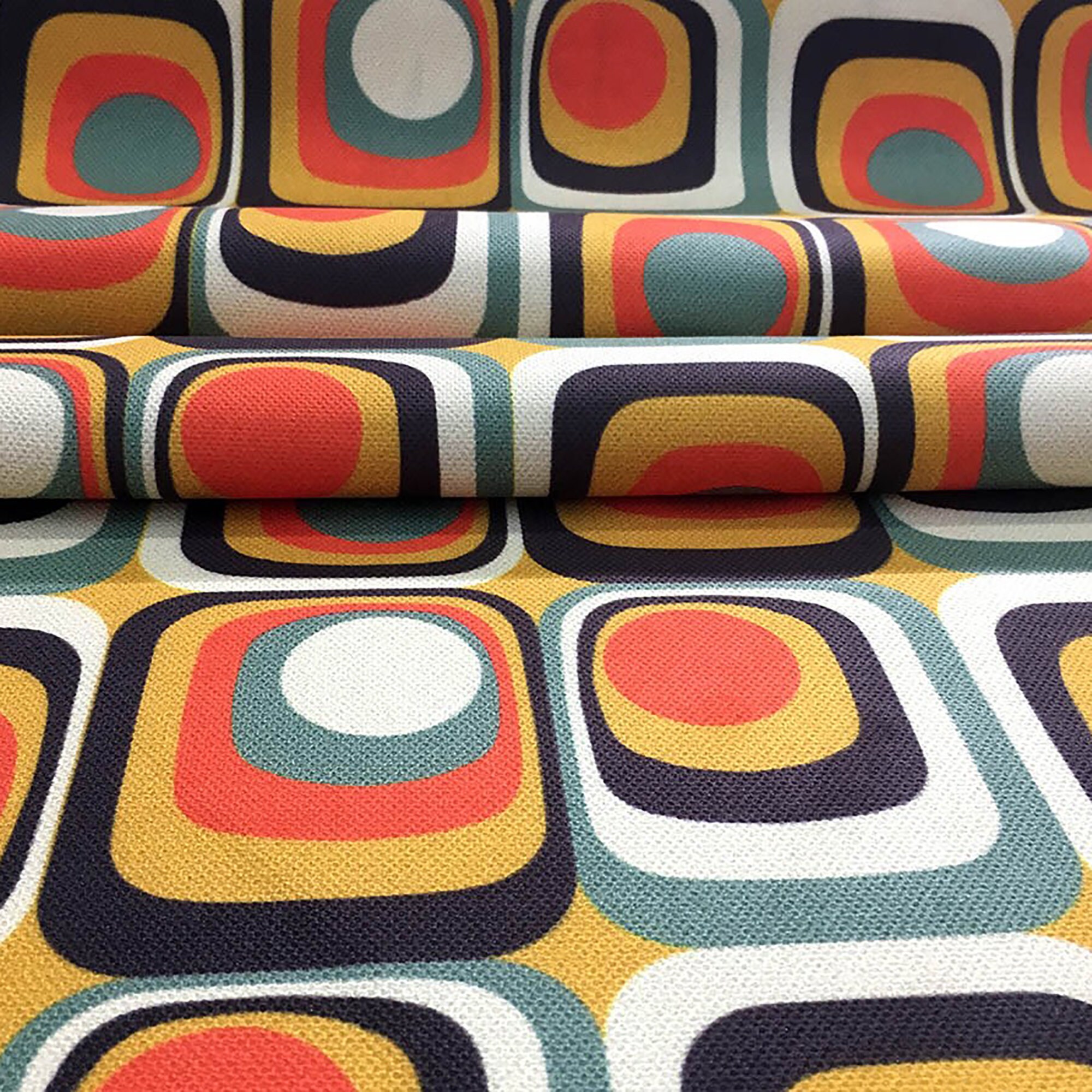 Retro Vintage Upholstery Fabric 60s 70s Mid Century Modern | Etsy