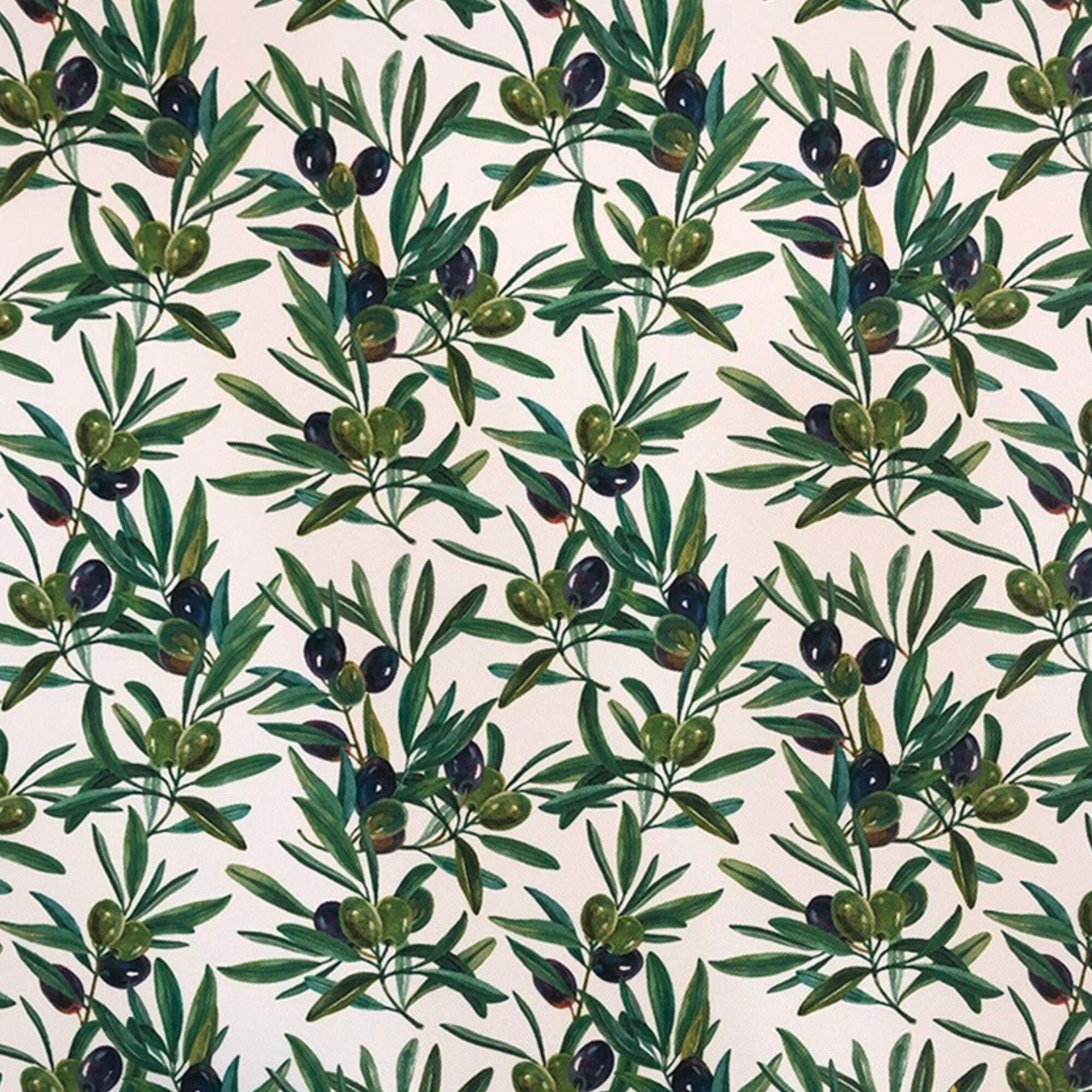 Olive Branch Fabric by the Yard Green Garden Plant Olive Tree | Etsy
