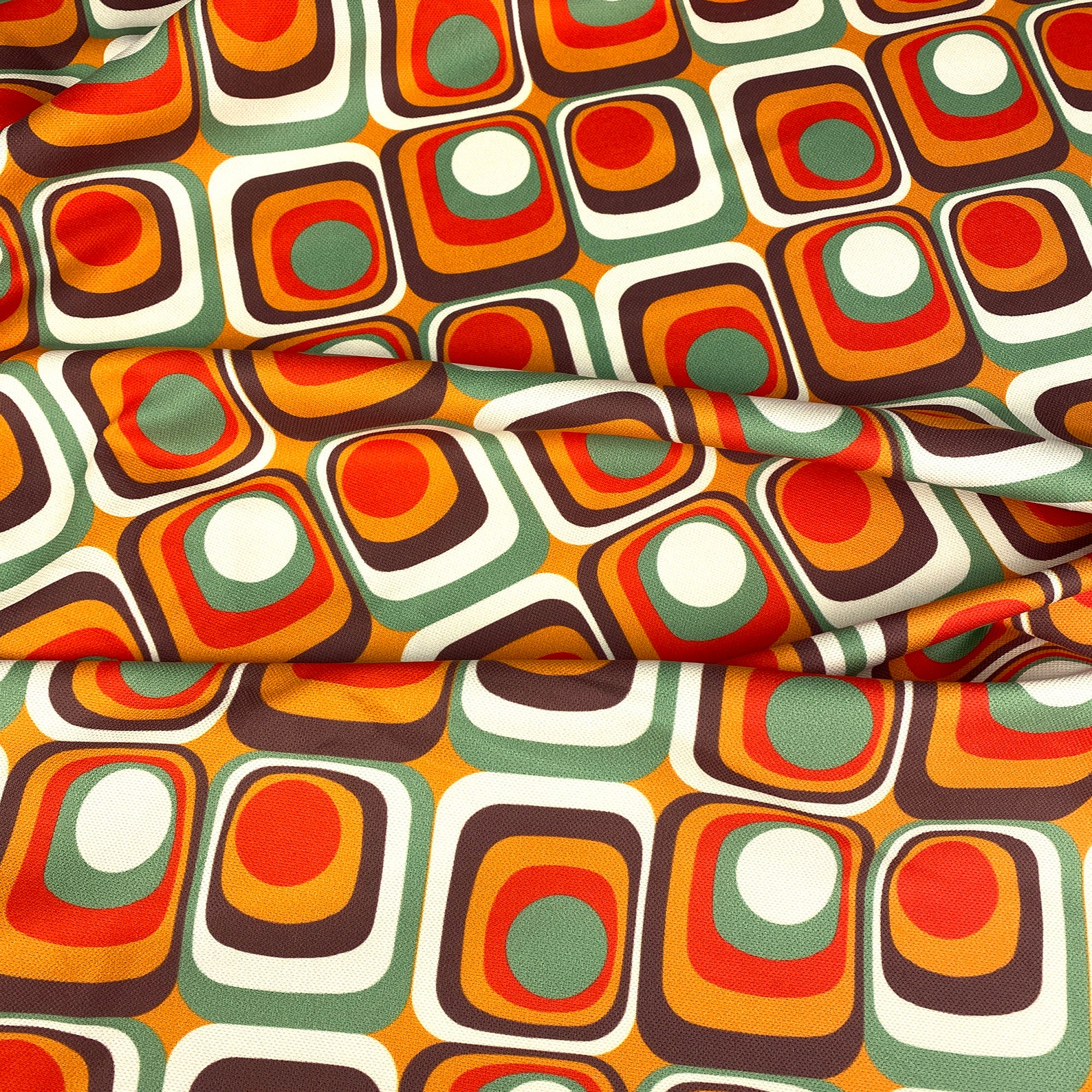 Retro Vintage Upholstery Fabric 60s 70s Mid Century Modern Geometric ...