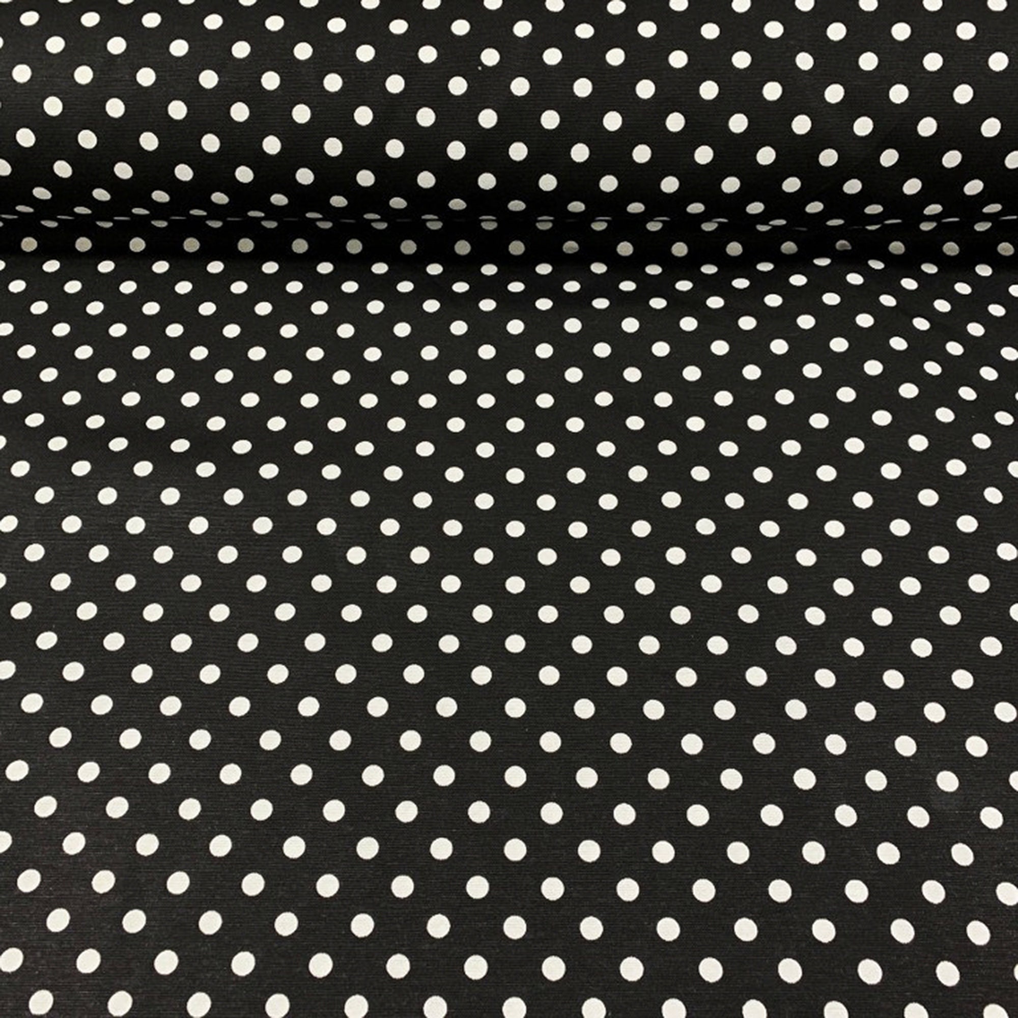 Black Polka Dot Canvas Fabric Water Resistant Cotton Outdoor - Etsy