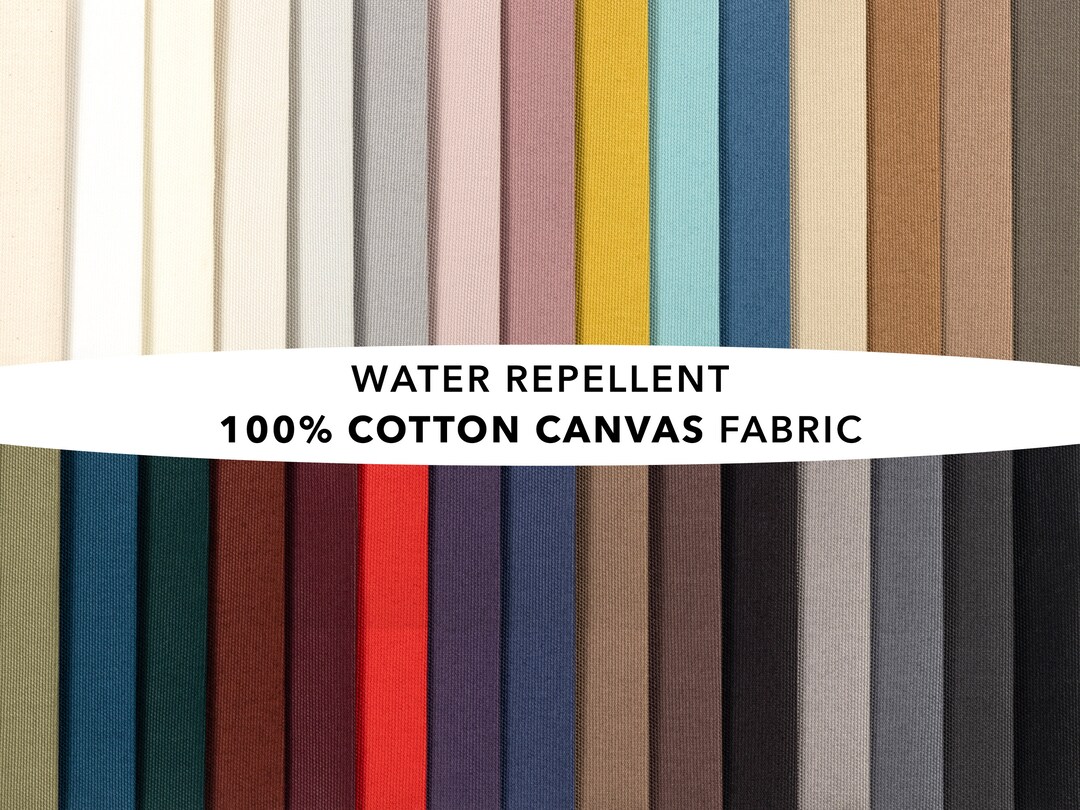 Cotton Canvas Fabrics Water Repellent 100% Cotton Solid Heavy Natural ...