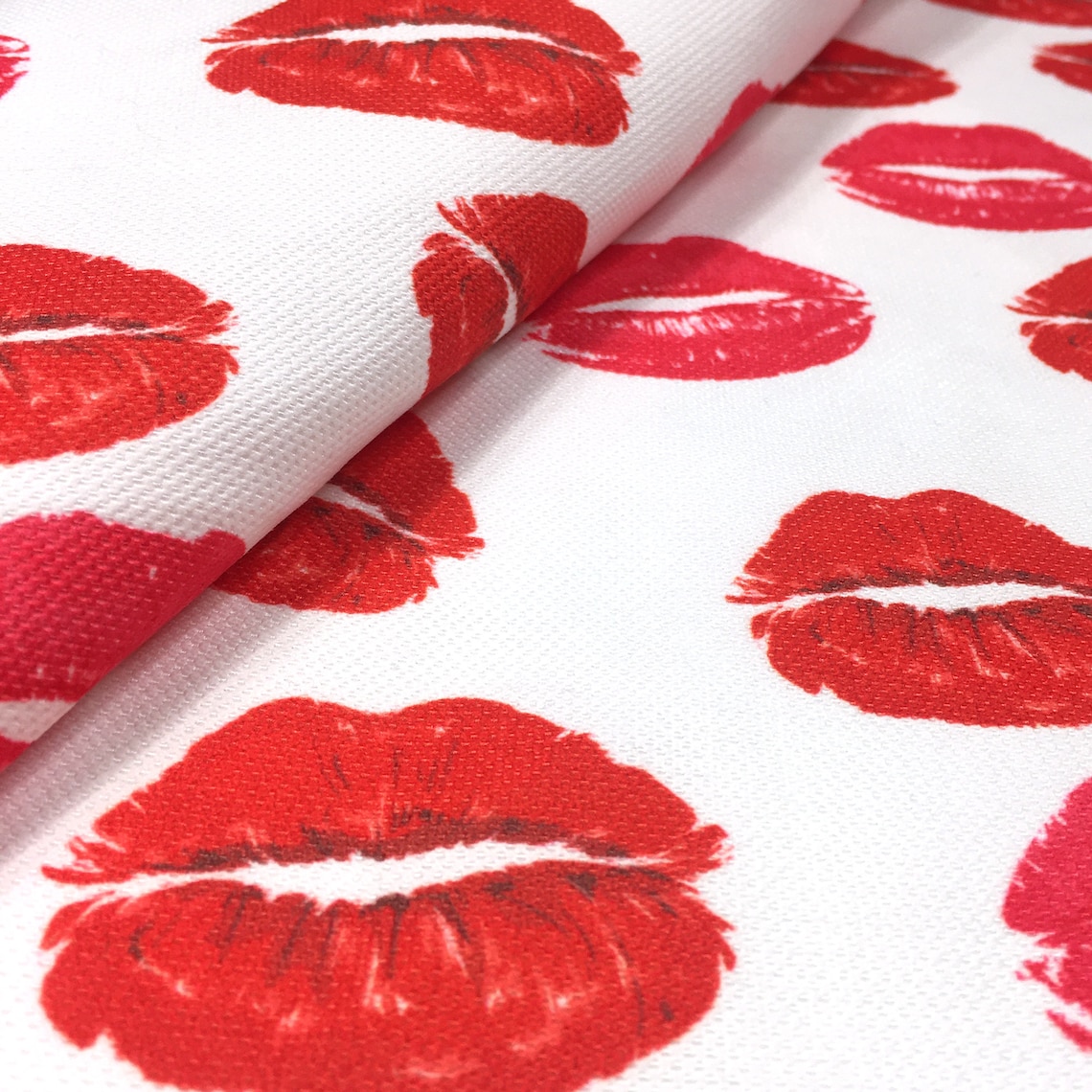 Pop Art Lipstick Kiss Fabric Retro Red Lips Print Girly Love - Etsy UK