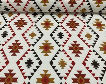 Maroon Aztec Fabric - Etsy