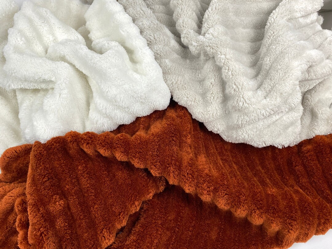 Ribbed Faux Fur Upholstery Fabric Minky Plush Furry Shaggy Cozy Wide ...