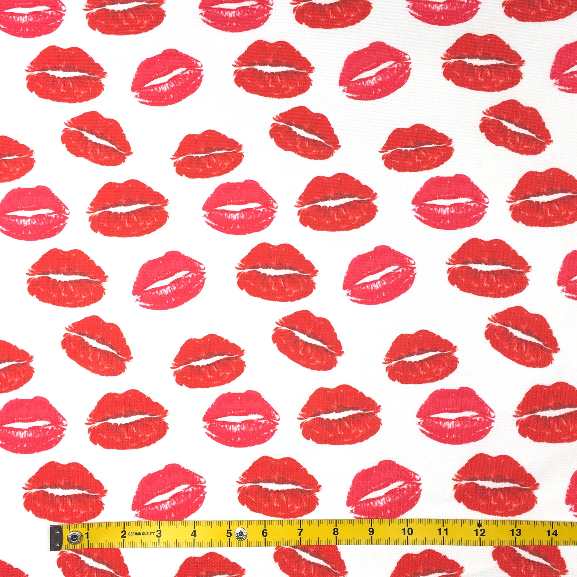 Pop Art Lipstick Kiss Fabric Retro Red Lips Print Girly Love - Etsy UK