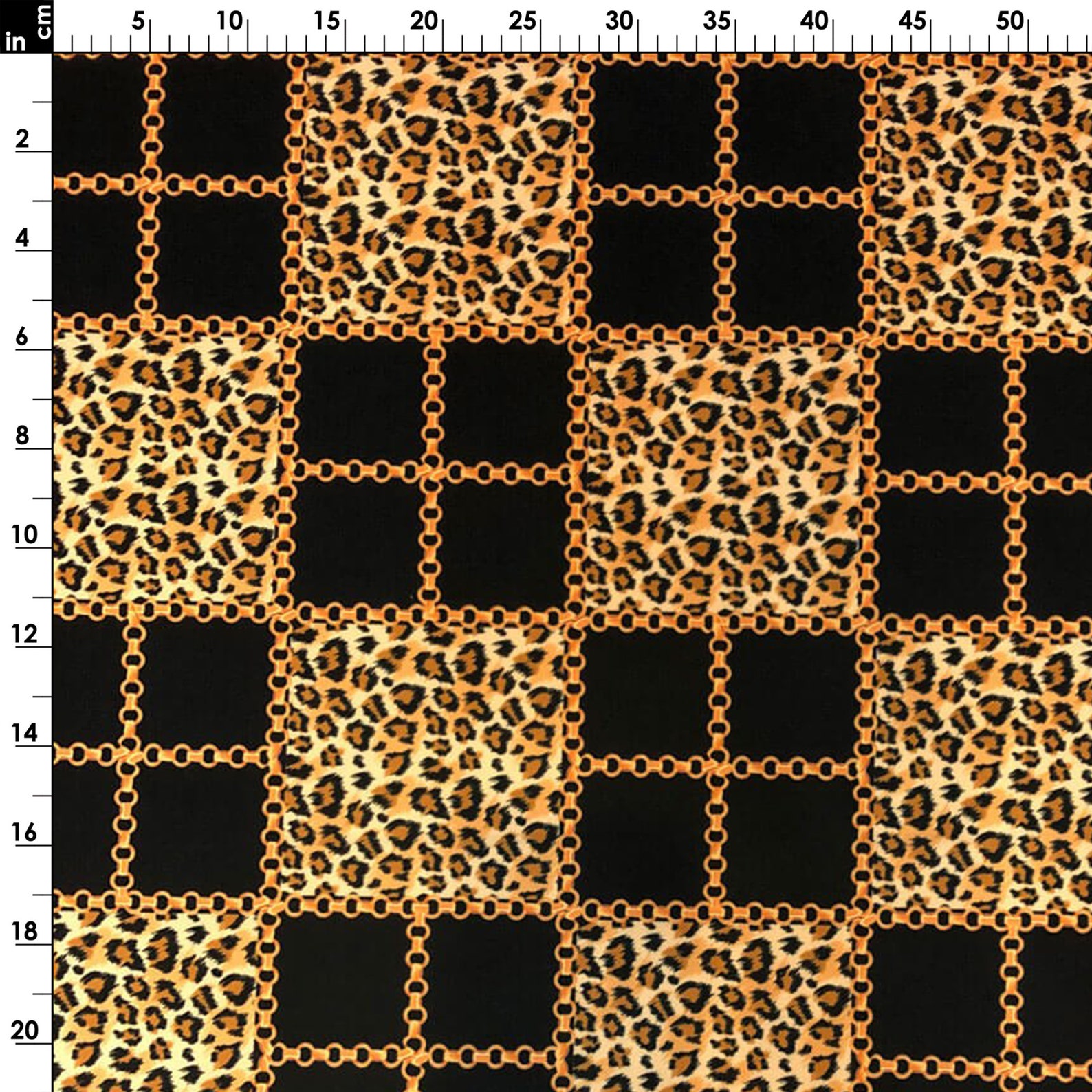 Leopard Print Upholstery Fabric Checkered Chain Animal Print - Etsy