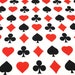 Playing Card Suits Fabric by the Yard, Red Black Poker Gambling Game ...