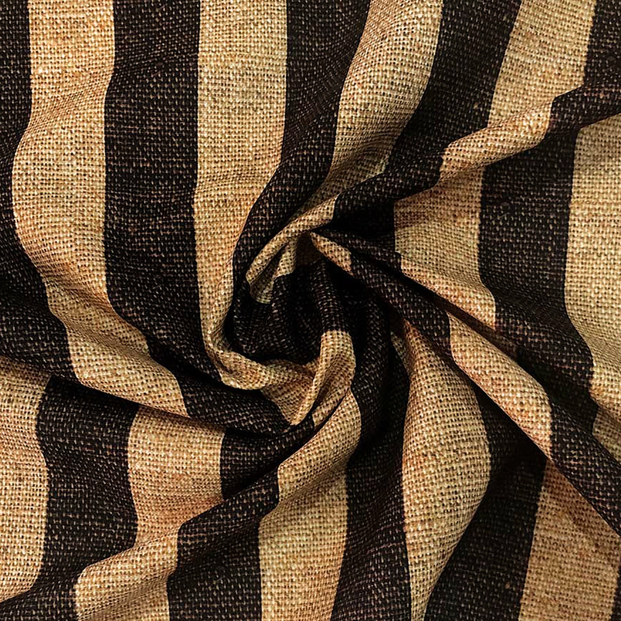 Burlap Print Striped Upholstery Fabrics Brown Beige Jute - Etsy