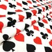 Playing Card Suits Fabric by the Yard, Red Black Poker Gambling Game ...