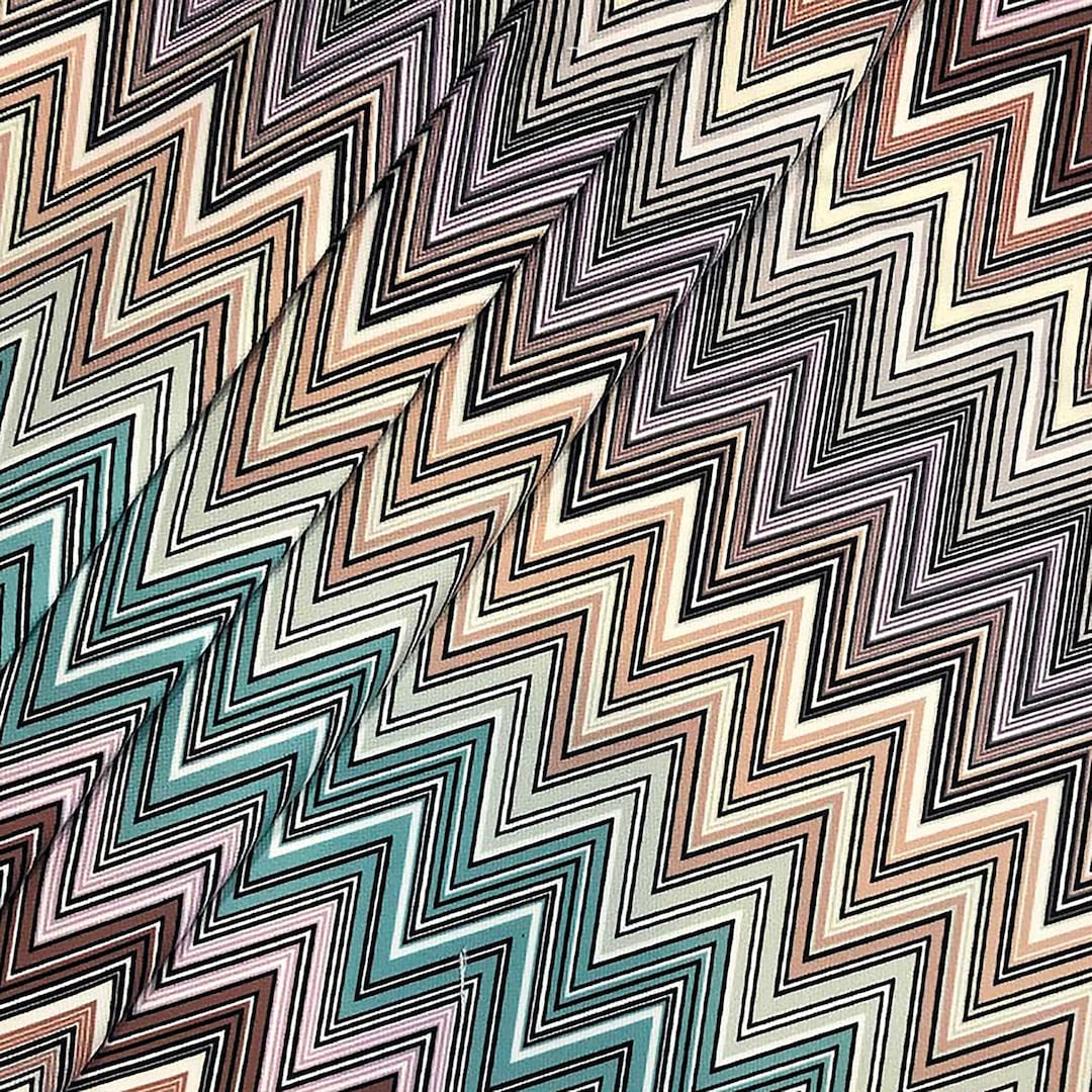 Chevron Zig Zag Upholstery Fabric Colorful Pastel Geometric Zigzag ...