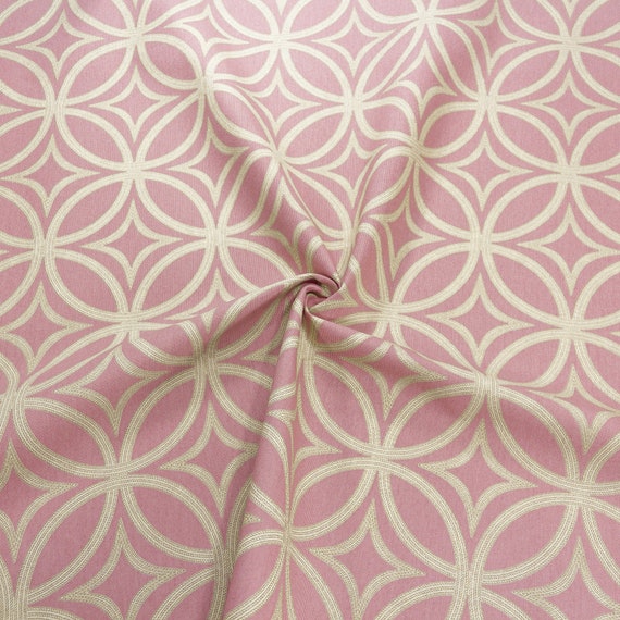 Pink Retro Canvas Fabric Victorian Tiles Water Resistant - Etsy