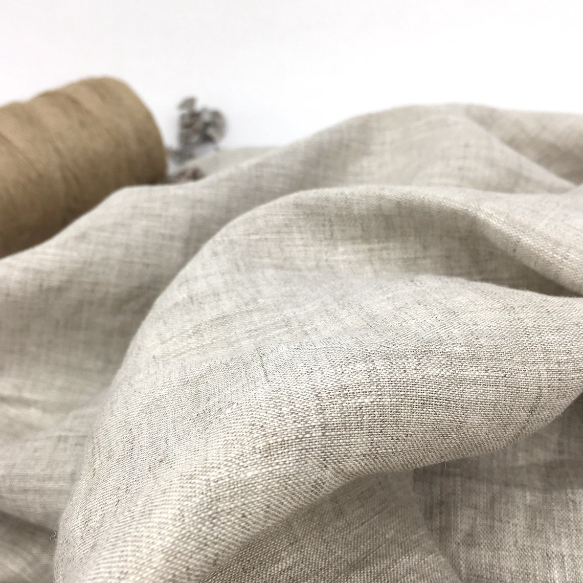 100% Linen Fabric by the Yard Undyed Natural Linen Flax Material Boho ...