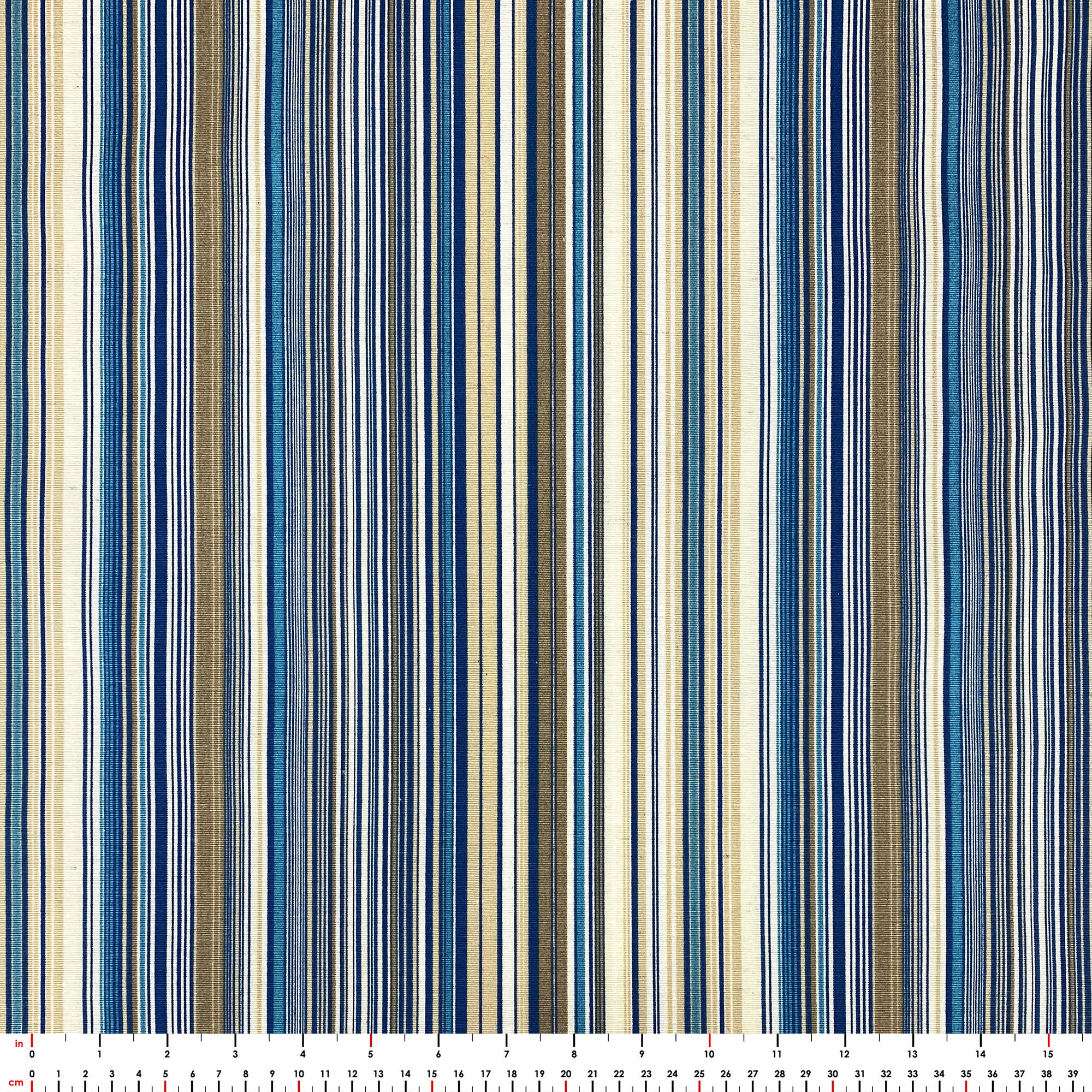 Blue Striped Canvas Fabric Multicolor Water Repellent Cotton - Etsy