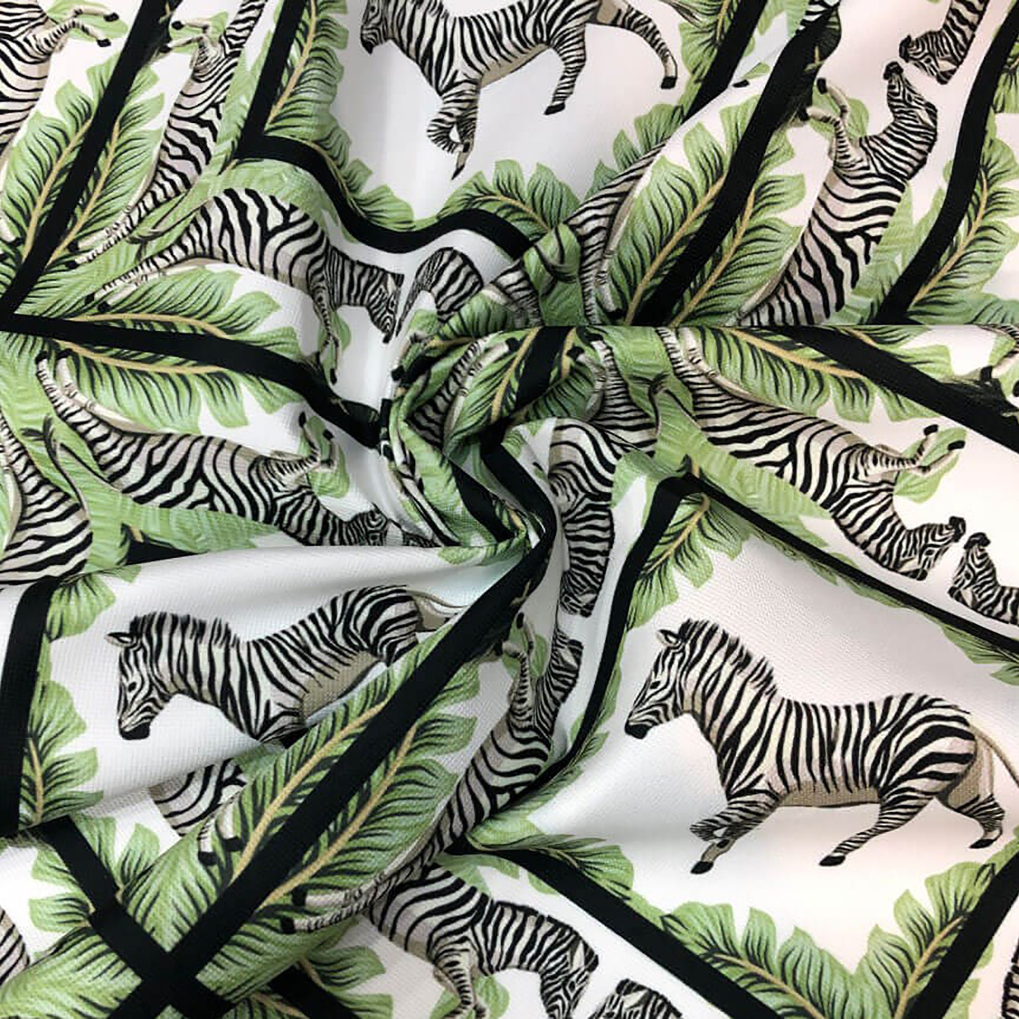 Zebra Print Fabric by the Yard Geometric Tropical Zebra - Etsy