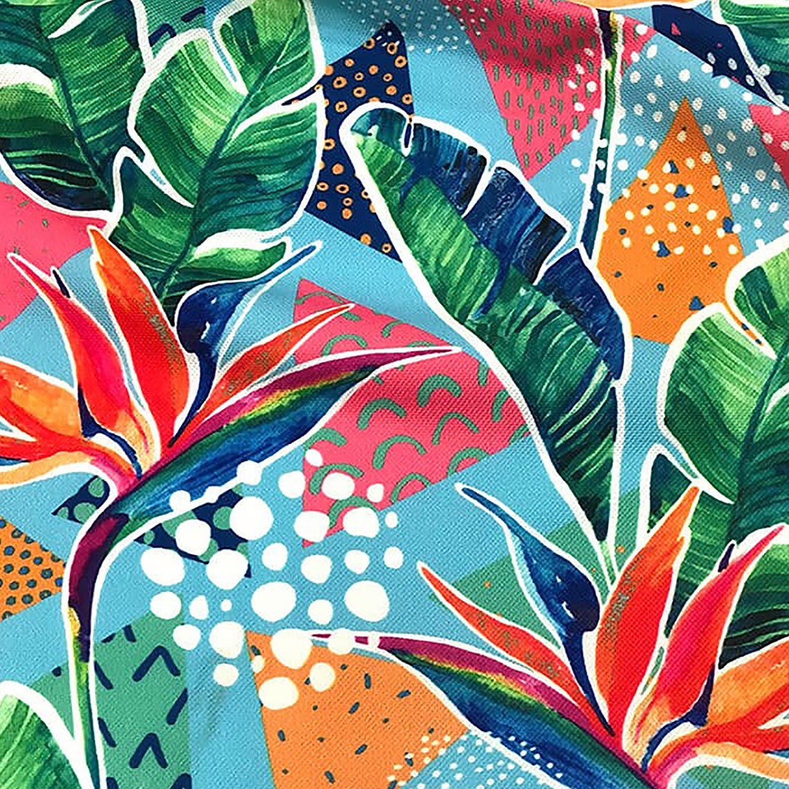 Abstract Floral Upholstery Fabric Vibrant Tropical Botanical - Etsy
