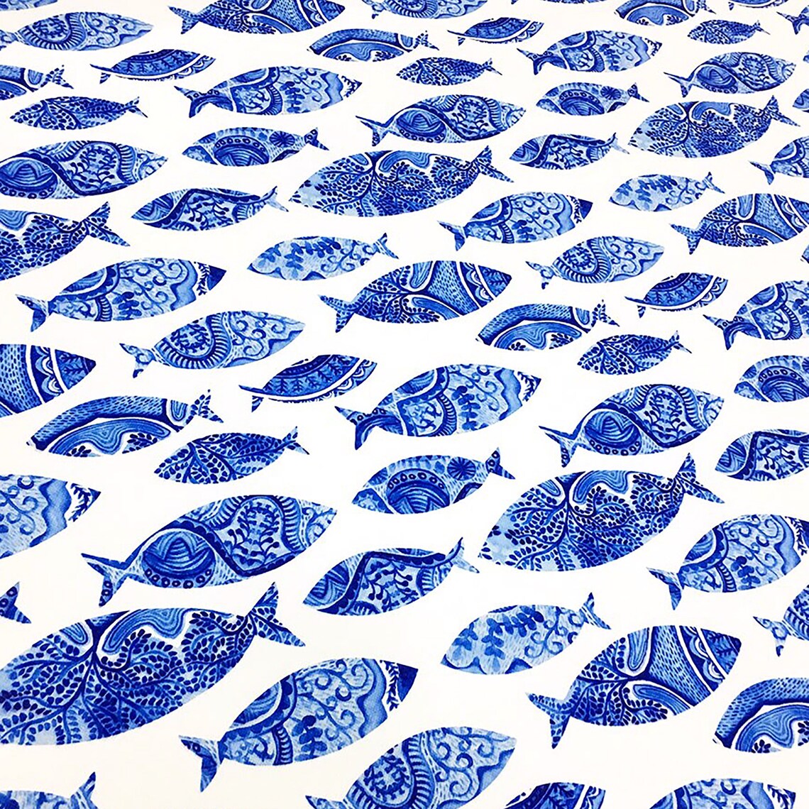Fish Upholstery Fabric Watercolor Nautical Marine Fish Print - Etsy Canada