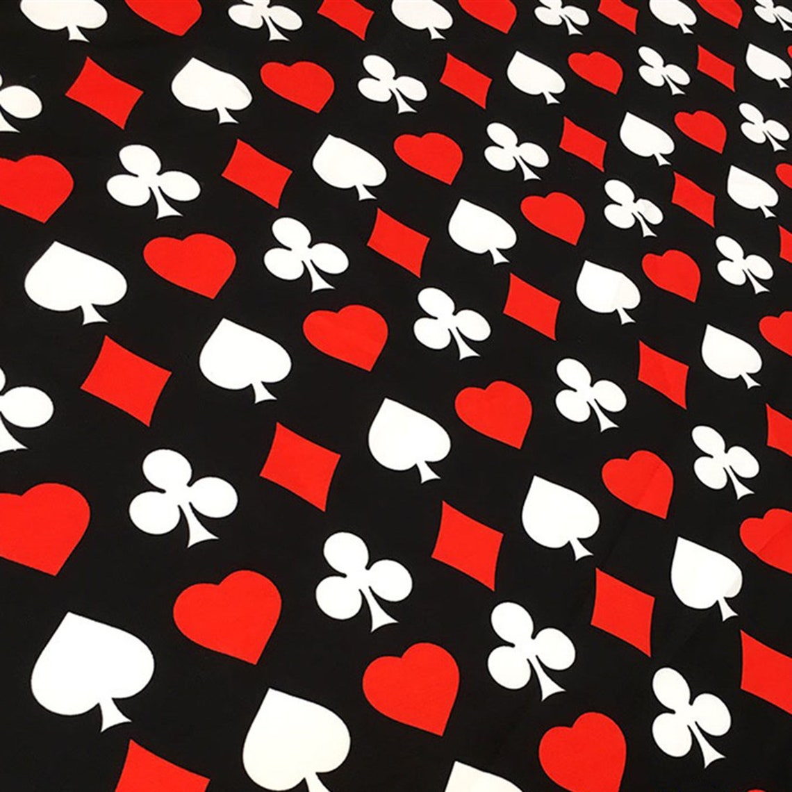 Playing Cards Fabric by the Yard Black Poker Gambling Game - Etsy