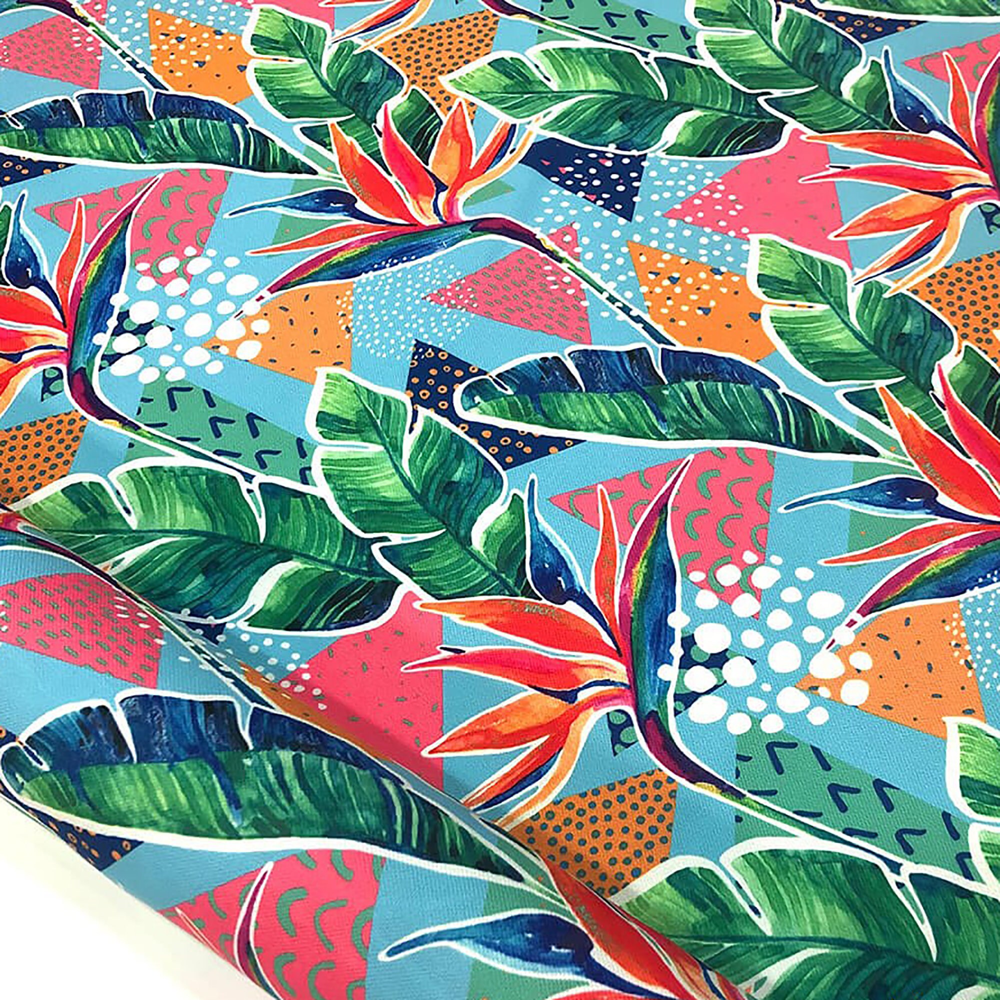 Abstract Floral Upholstery Fabric Vibrant Tropical Botanical - Etsy