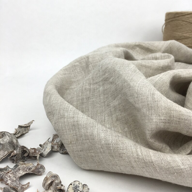 100% Linen Fabric by the Yard Undyed Natural Linen Flax Material Boho ...