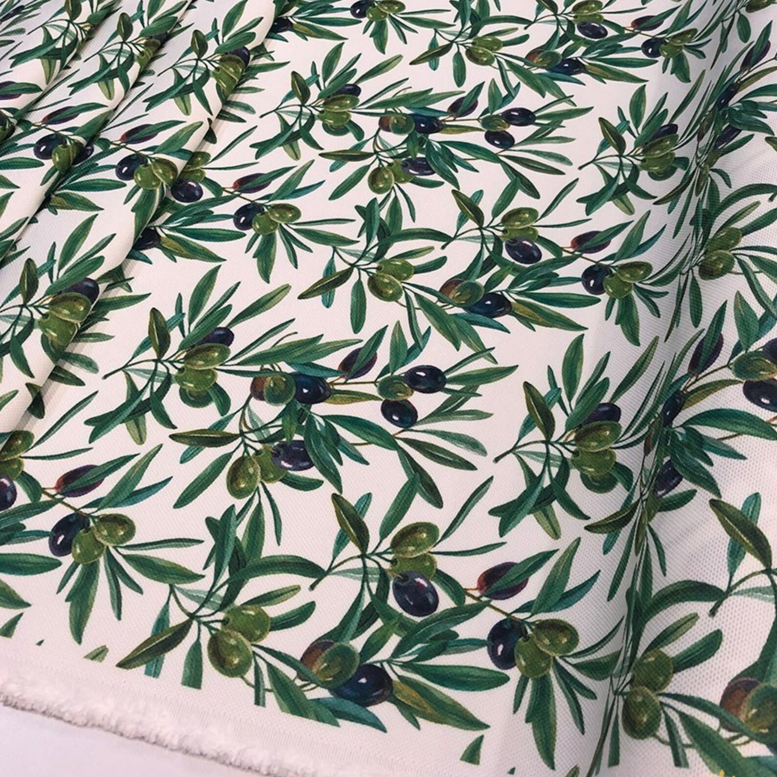 Olive Branch Fabric by the Yard Green Garden Plant Olive Tree | Etsy