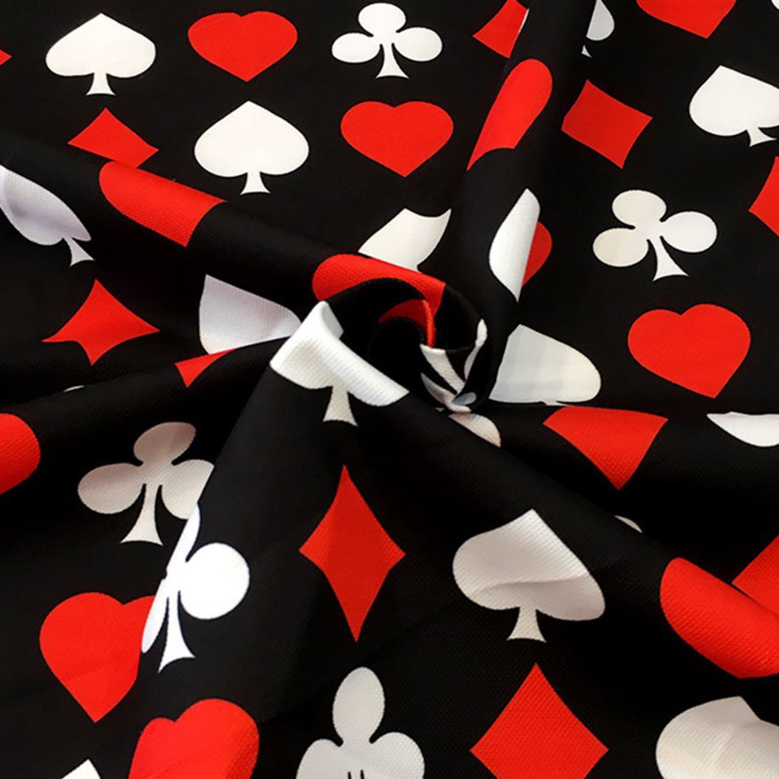Playing Cards Fabric by the Yard Black Poker Gambling Game - Etsy
