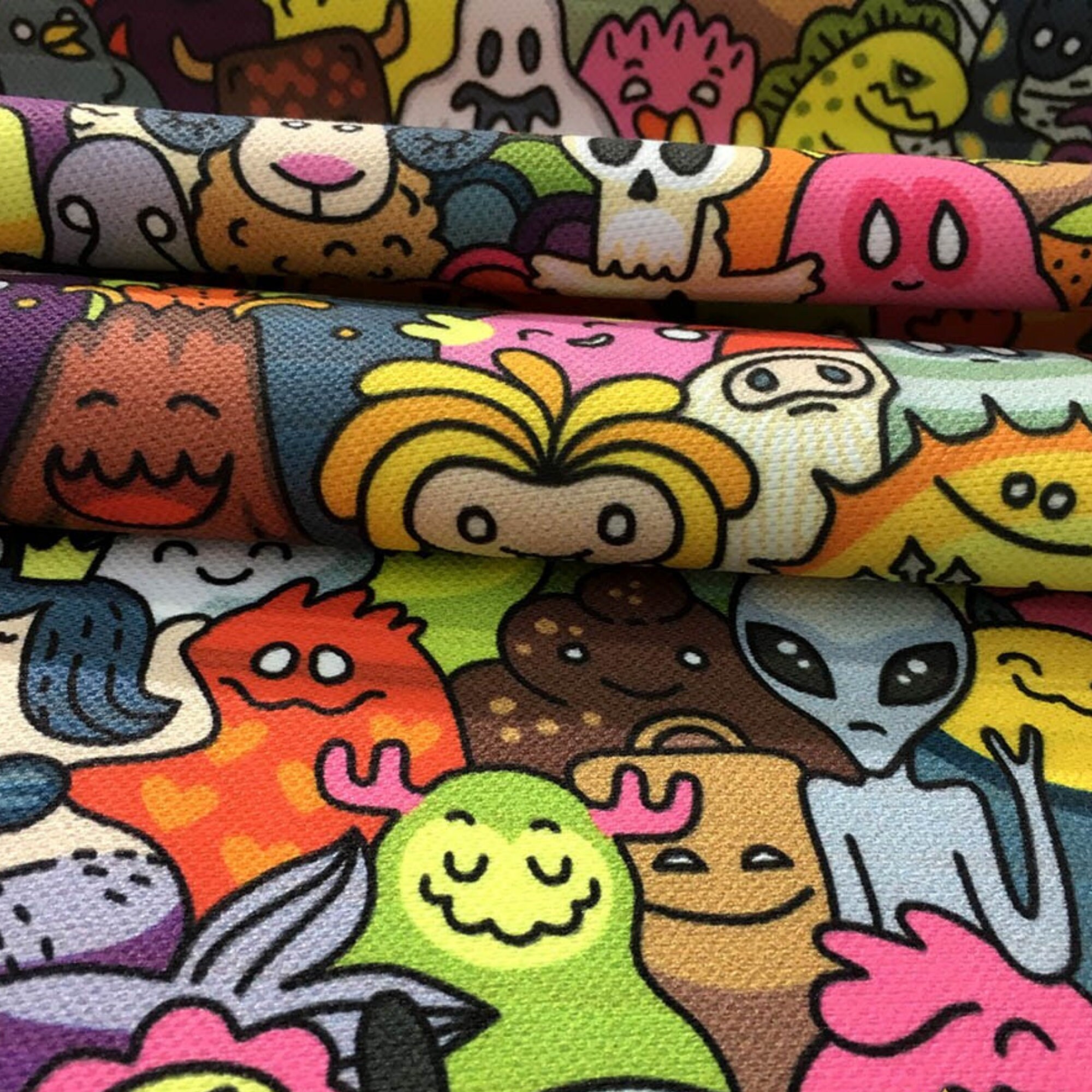 Cartoon Monsters Fabric by the Yard Colorful Funny Cute - Etsy
