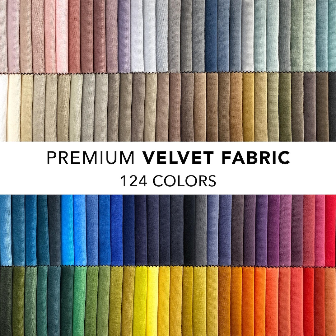 Velvet Upholstery Fabric, Cotton Plain Classic Velvet Fabric by the ...