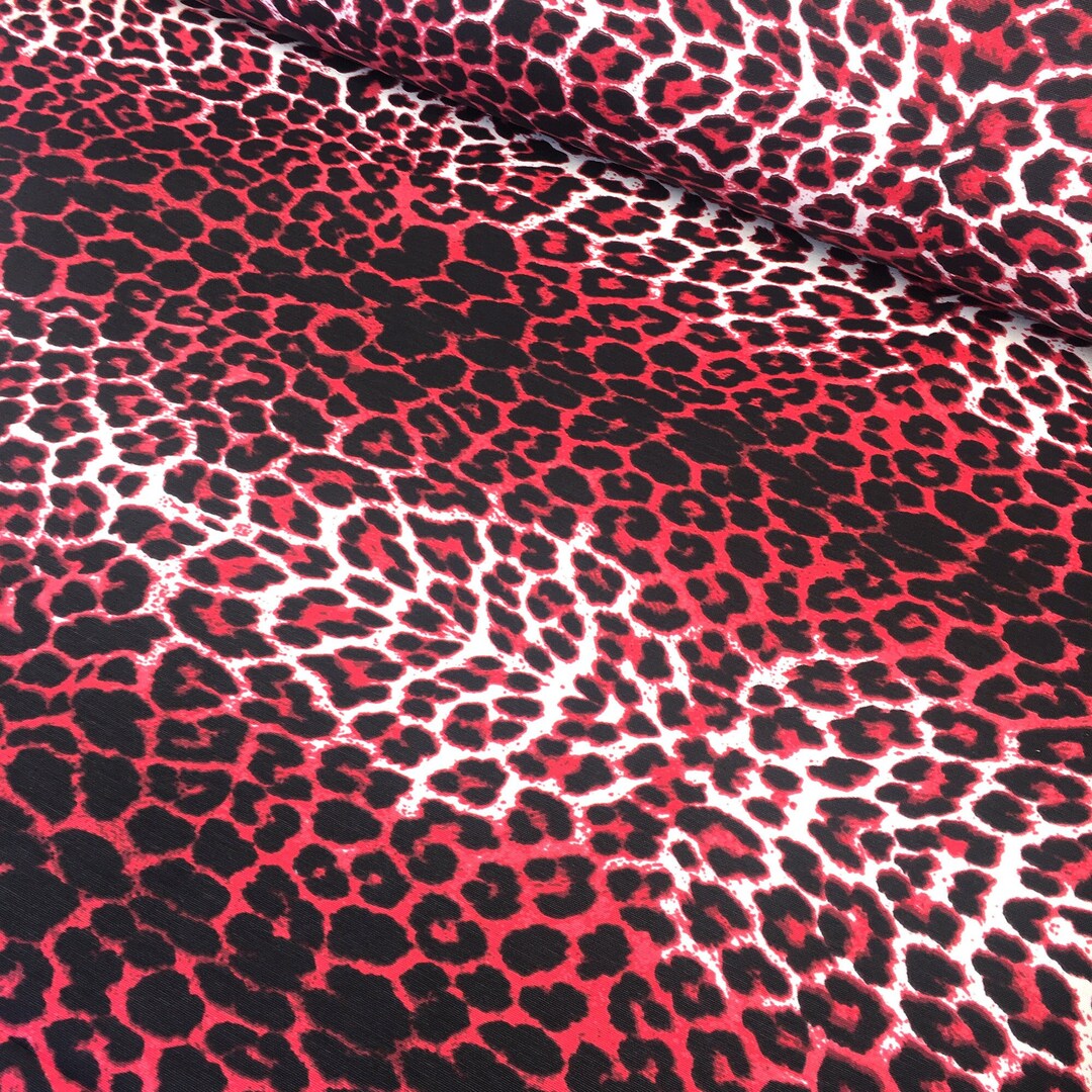 Red Leopard Upholstery Fabric Animal Print Extra Wide Water Resistant ...