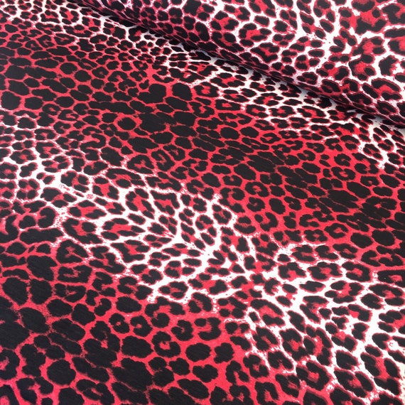 Red Leopard Print Fabric
