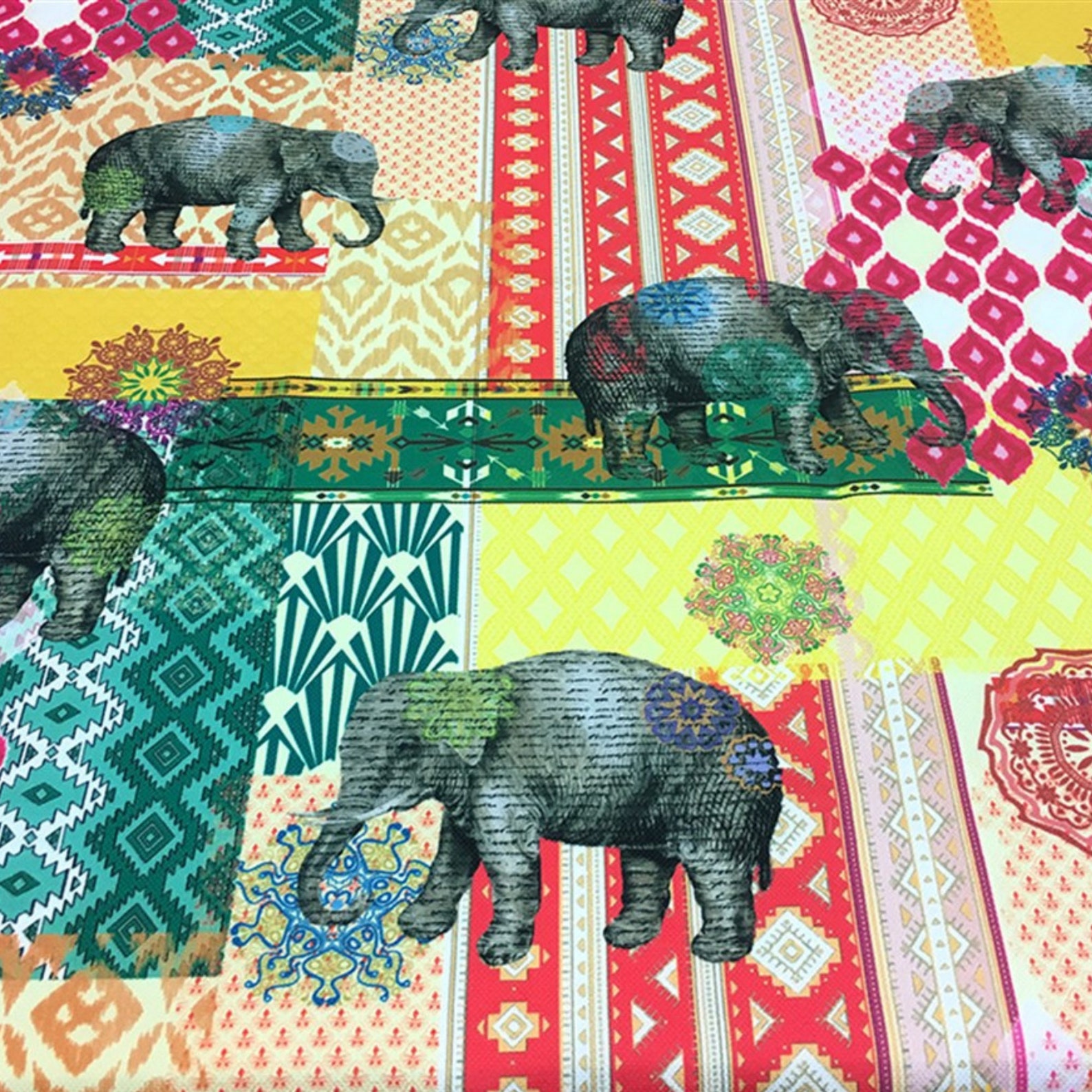 Indian Elephant Upholstery Fabric by the Yard Ethnic Bohemian | Etsy