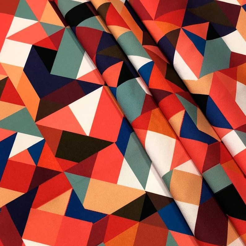Geometric Upholstery Fabric by the Yard Vibrant Color Block - Etsy