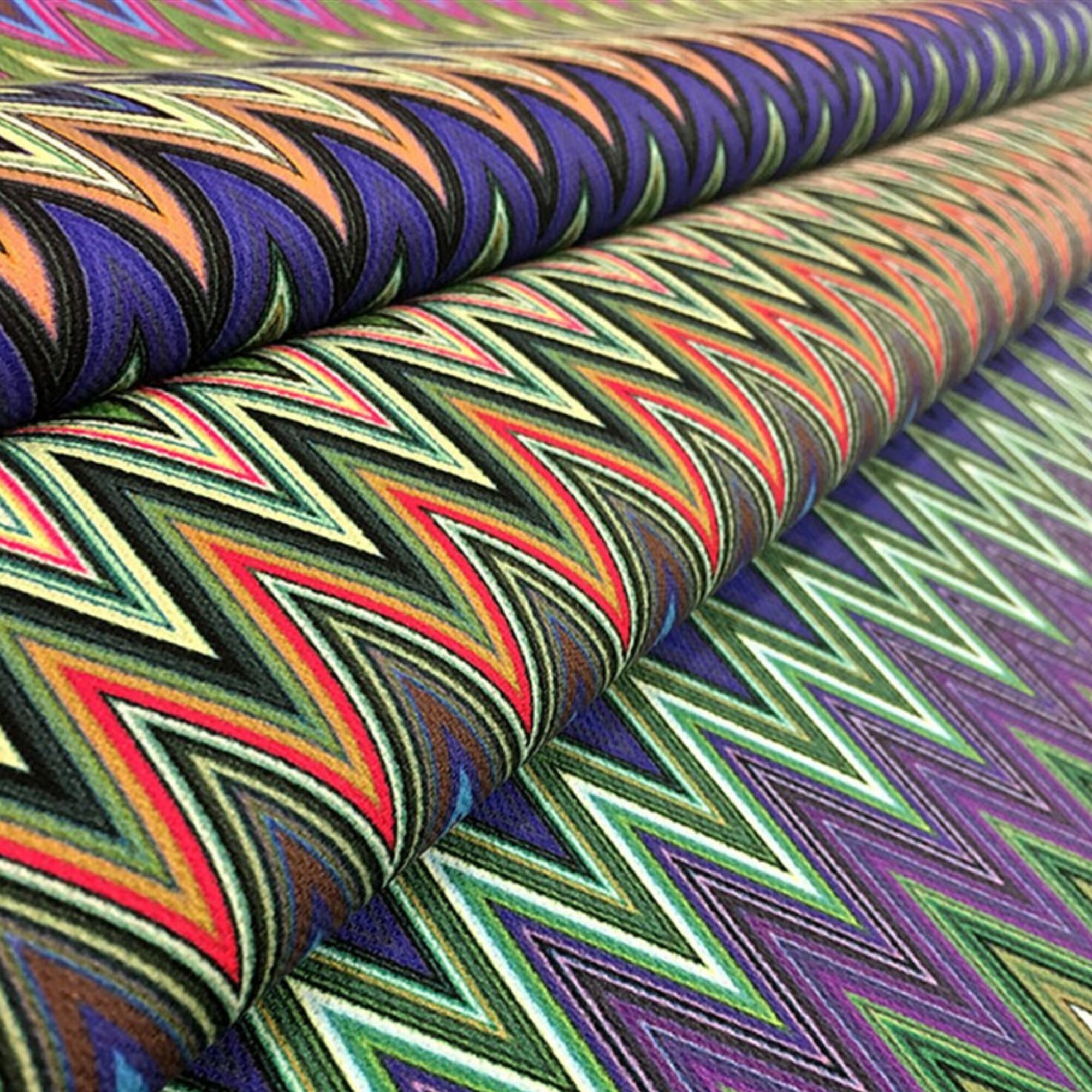 Chevron Upholstery Fabric by the Yard Colorful Bright - Etsy