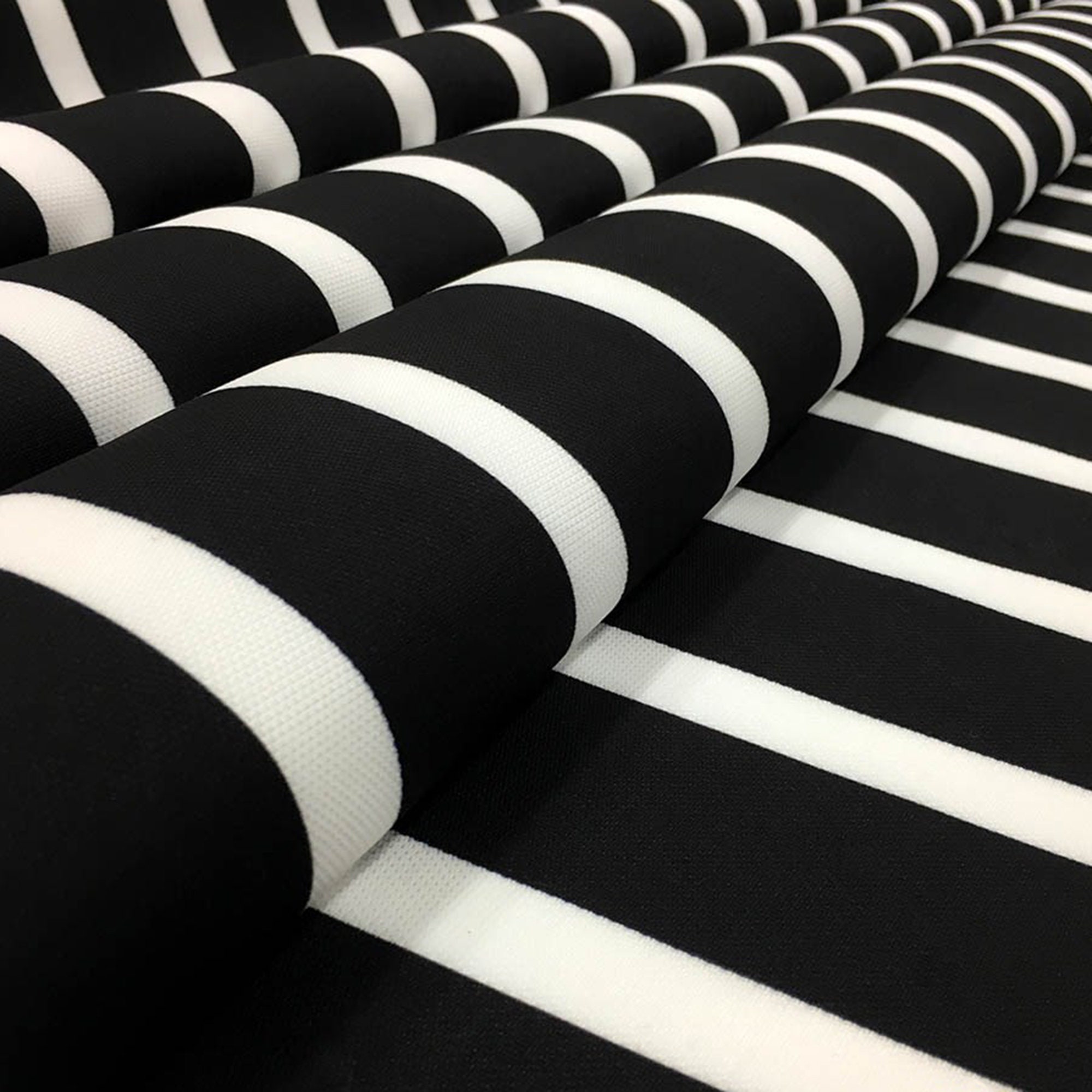 Chalk Striped Upholstery Fabric by the Yard Black and White | Etsy