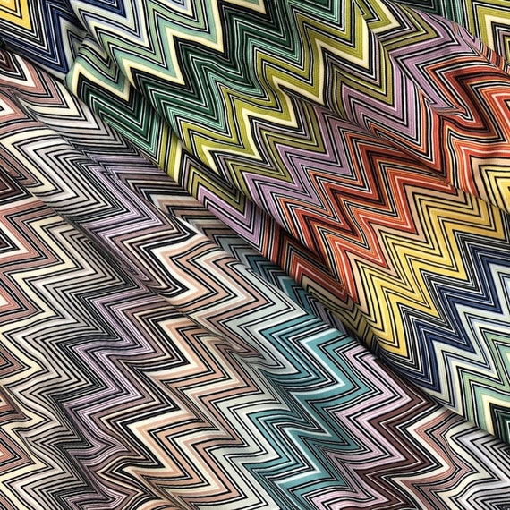 Modern Zigzag Chevron Upholstery Fabrics Colorful Geometric | Etsy