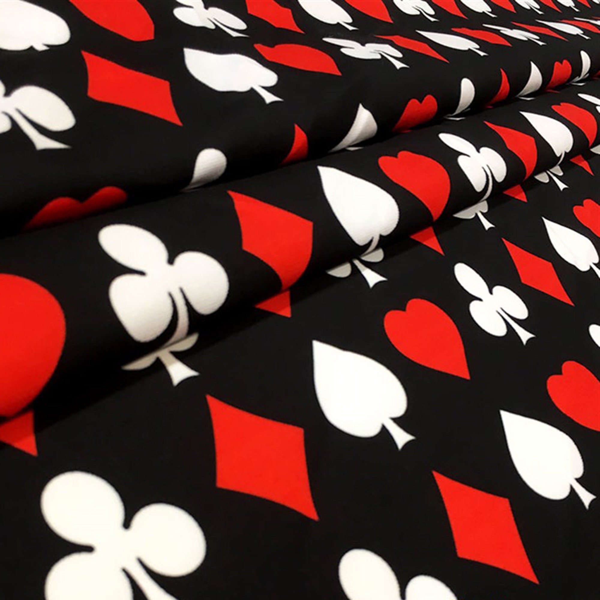 Playing Cards Fabric by the Yard Black Poker Gambling Game - Etsy