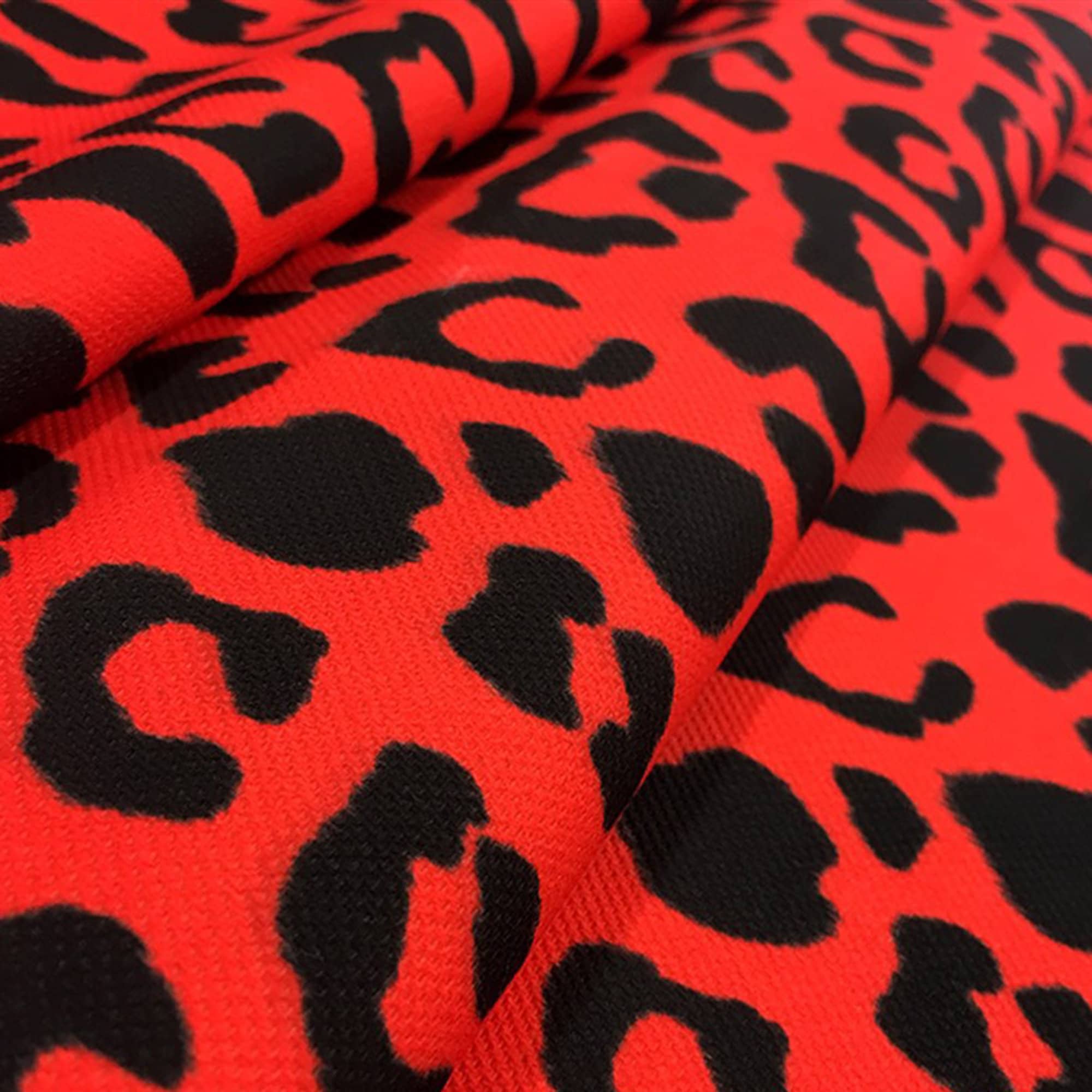 Red Animal Print Fabric