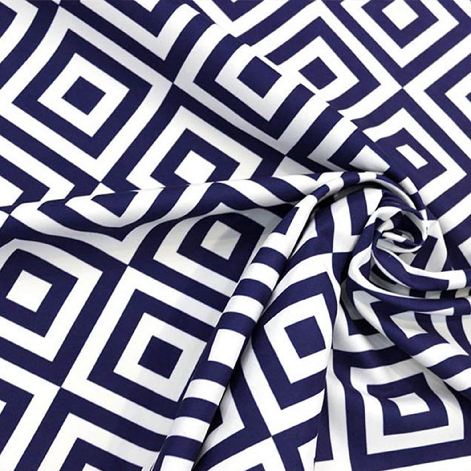 Geometric Diamond Upholstery Fabrics Square Print Black Navy | Etsy