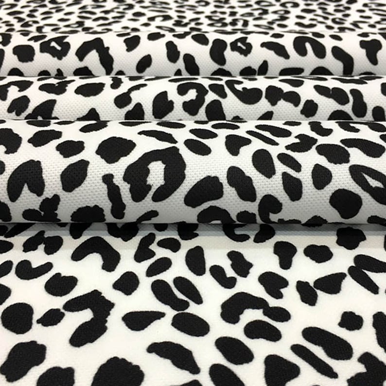 Black and White Leopard Fabric by the Yard Cheetah Animal | Etsy