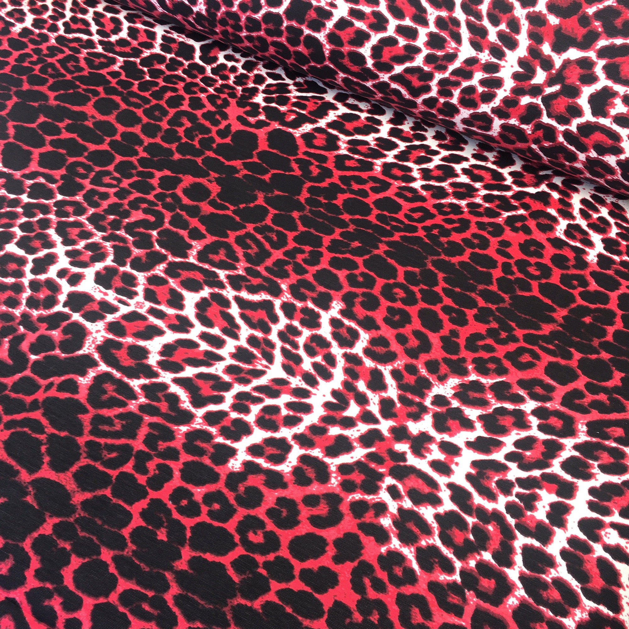 Red Leopard Upholstery Fabric Animal Print Water Resistant | Etsy