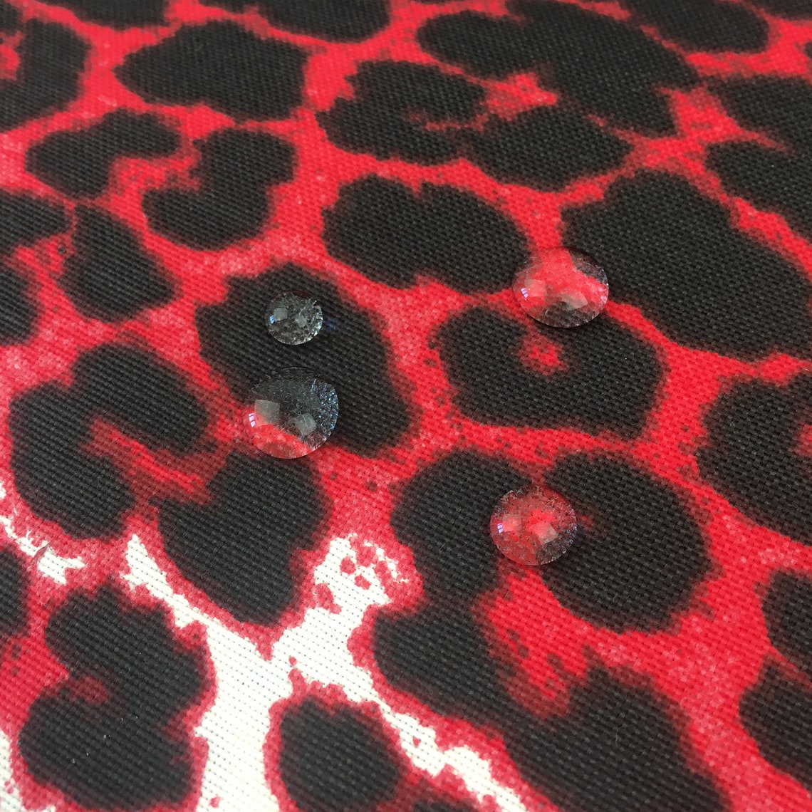 Red Leopard Upholstery Fabric Animal Print Water Resistant | Etsy