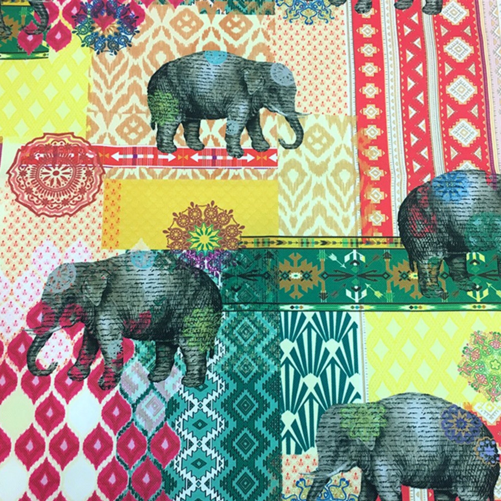 Indian Elephant Upholstery Fabric by the Yard Ethnic Bohemian - Etsy