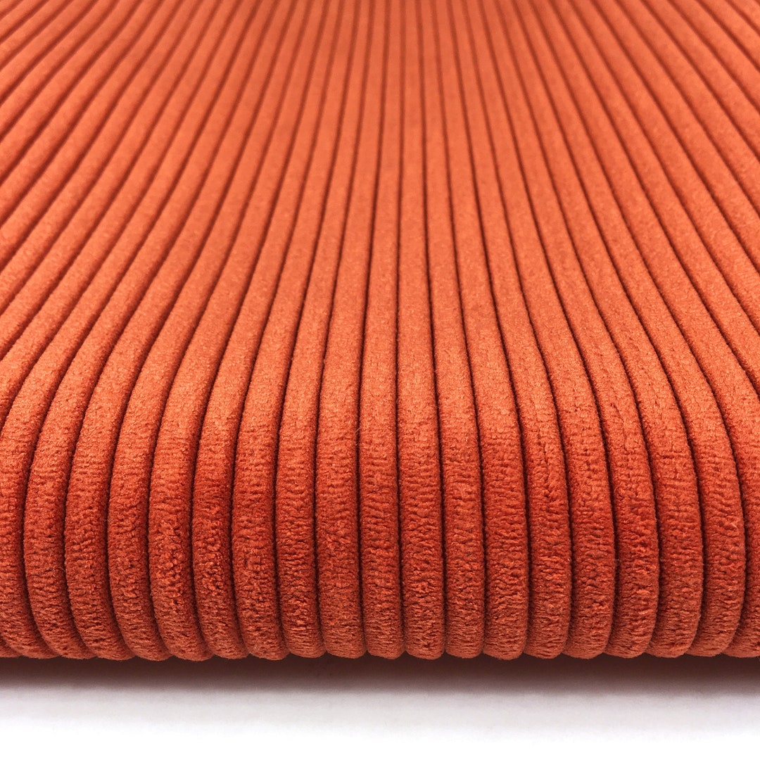 Corduroy Velvet Upholstery Fabric Orange Wide Wale Velvet Material Boho ...