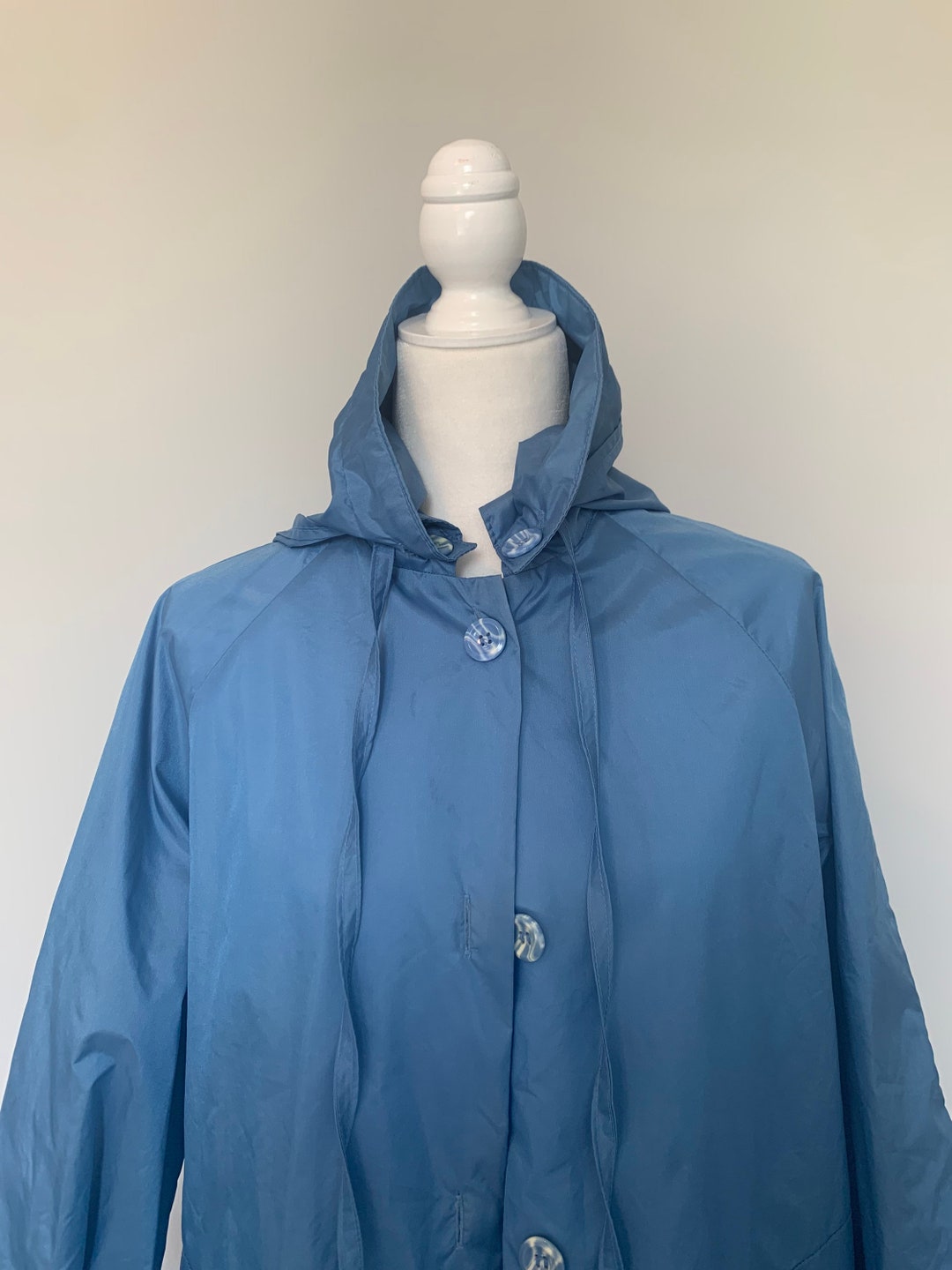 1990s Raincoat | Blue Rain Coat Vintage - Etsy