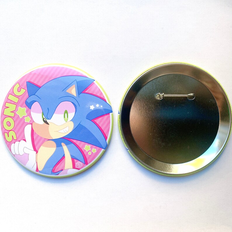 Sonic the Hedgehog Jumbo Buttons - Etsy