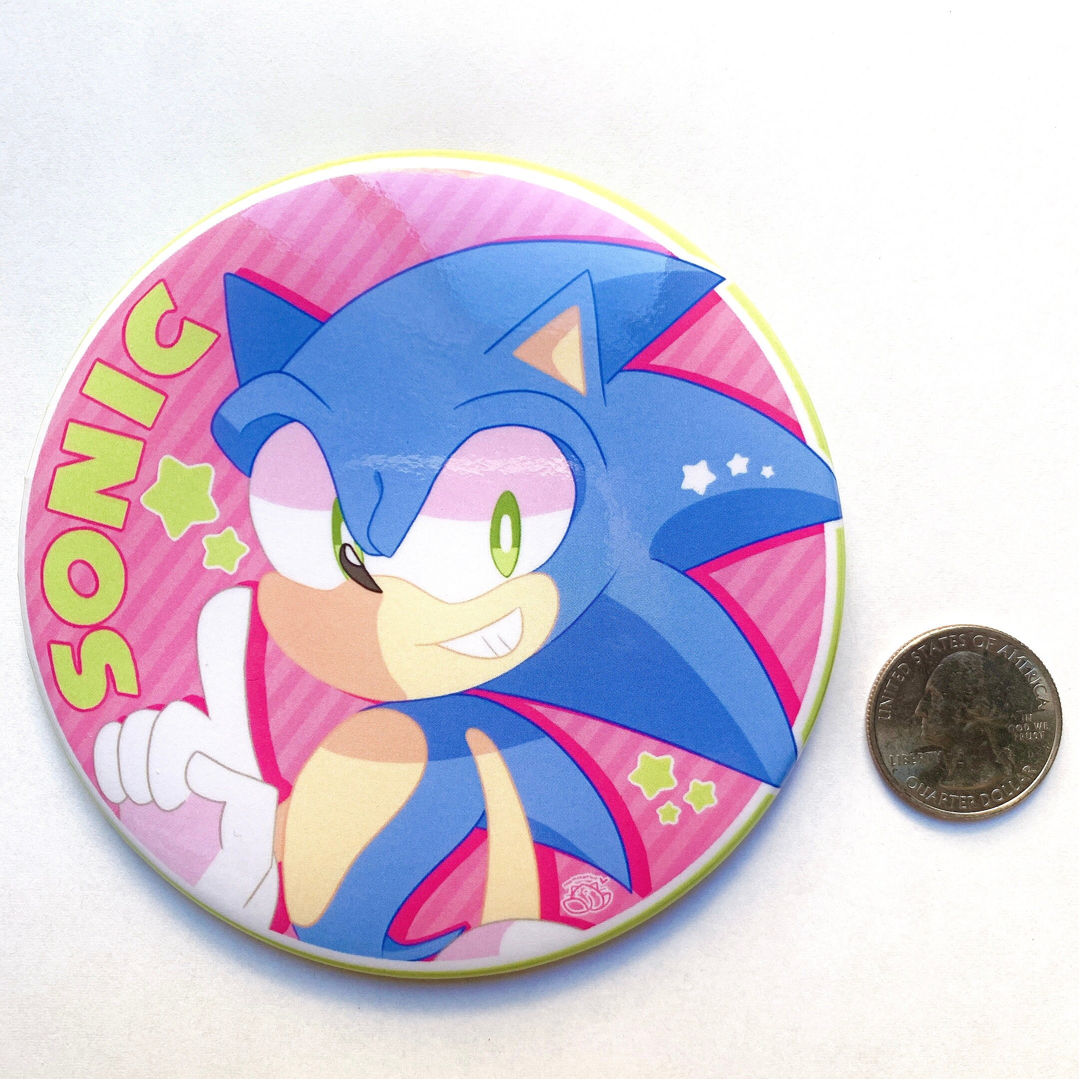 Sonic the Hedgehog Jumbo Buttons | Etsy