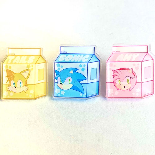 Sonic Latte Art Inspired Pins Sonic the Hedgehog Eggman - Etsy