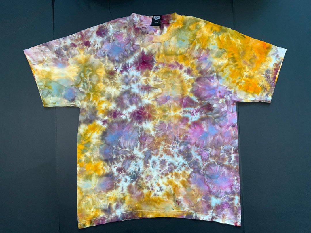 Large Earthy Flow Scrunch Tie Dye T-shirt, Handmade Professional ...