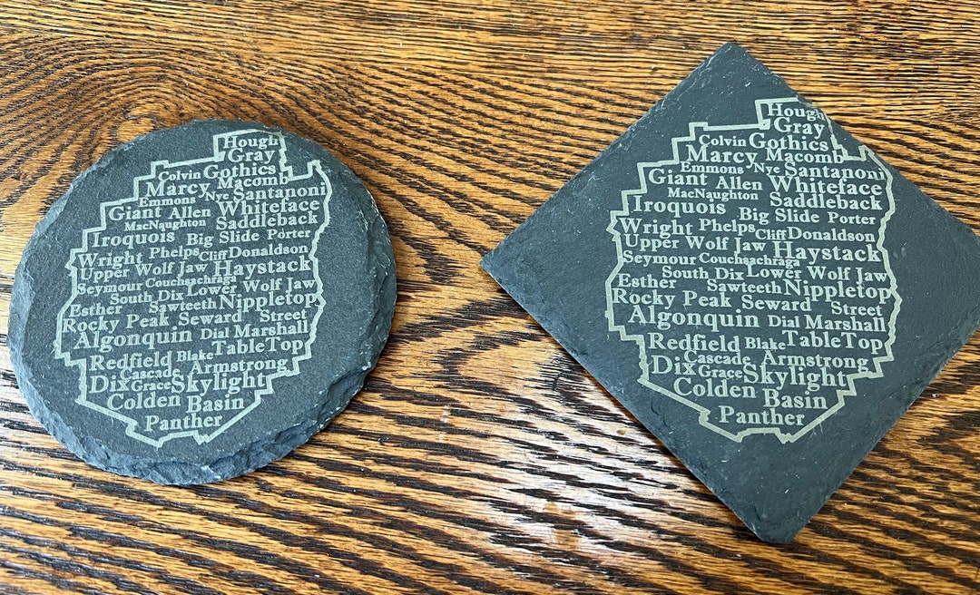 Adirondack 46ers High Peaks Slate Coaster - Etsy